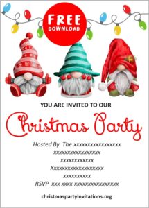 Gnome Christmas Invitations Christmas Invitations
