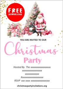 Pink christmas Invitations Christmas Invitations